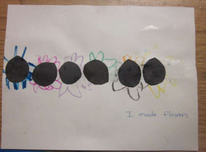 Literacy based art projects: We started with dots