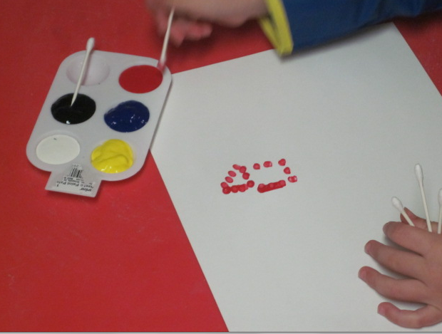 Literacy based art projects: We started with dots
