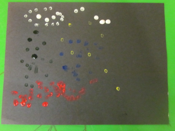 Literacy based art projects: We started with dots