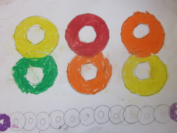 Overlapping circles. Teaches the perspective of objects in front and behind