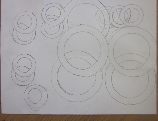 Overlapping circles. Teaches the perspective of objects in front and ...