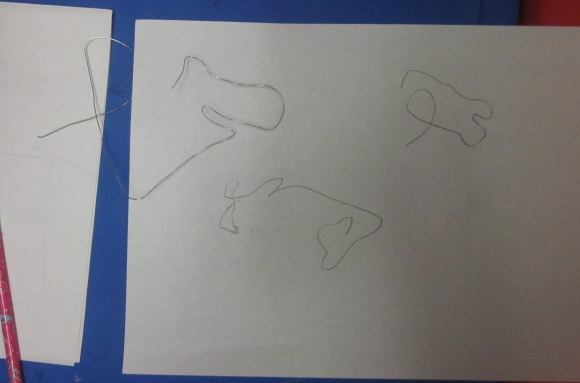 Teaching lines with wire