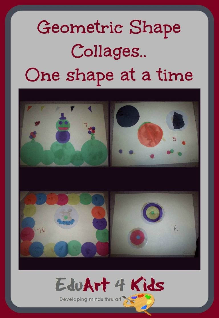 Geometric shape collages: Using different shaped backgrounds