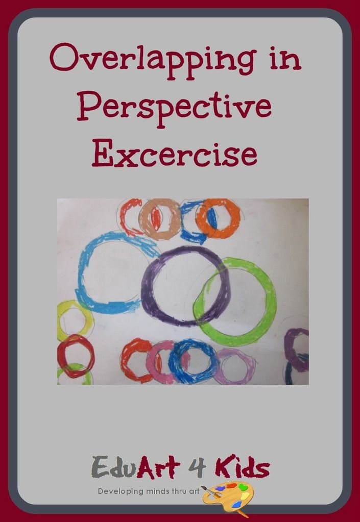 Overlapping circles. Teaches the perspective of objects in front and behind