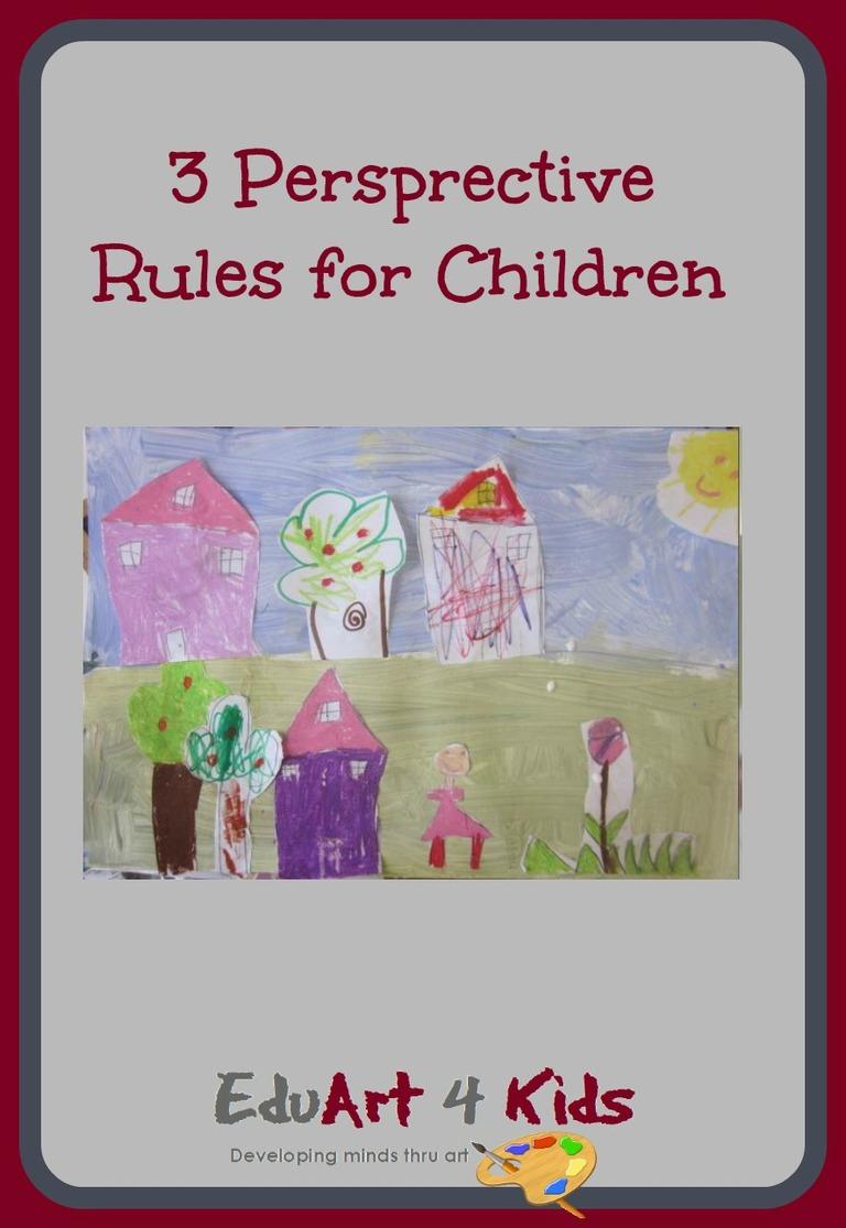 3 perspective rules in mixed media artwork for kids