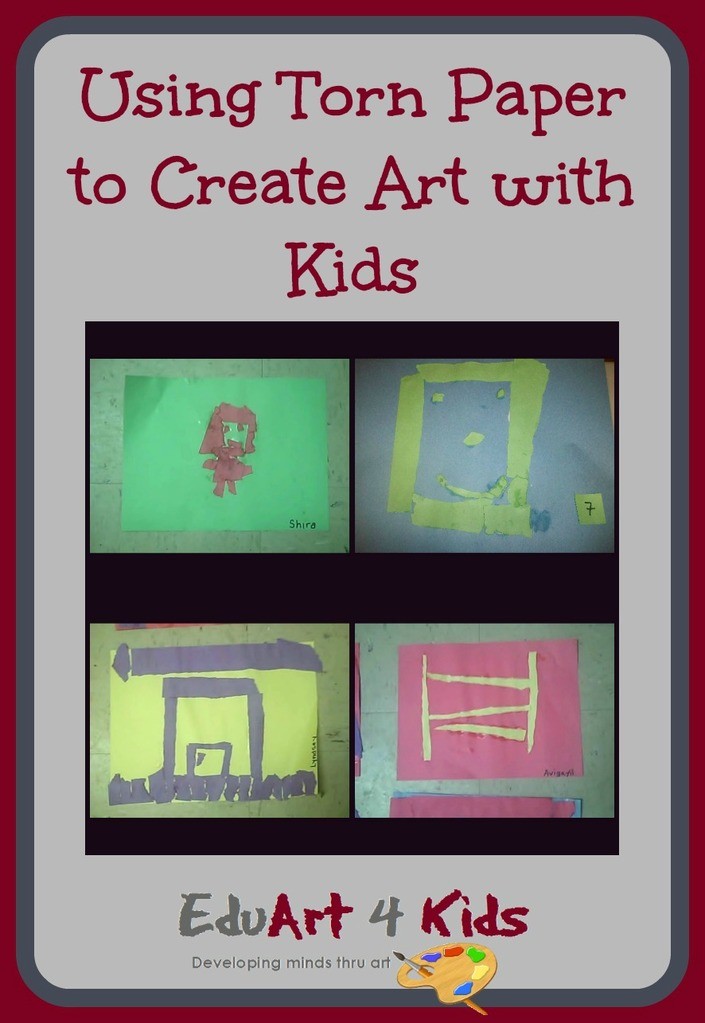 Torn paper art:Tearing the paper for their collages adds dimension